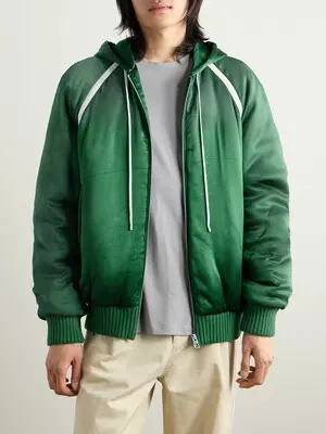 Loewe Oversized Grosgrain-trimmed Padded Satin Hooded Track Jacket
