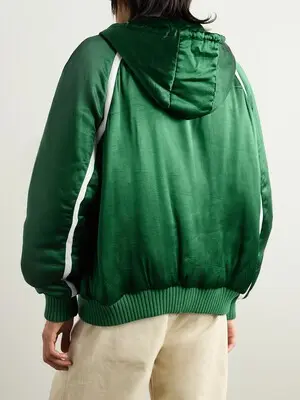 Loewe Oversized Grosgrain-trimmed Padded Satin Hooded Track Jacket