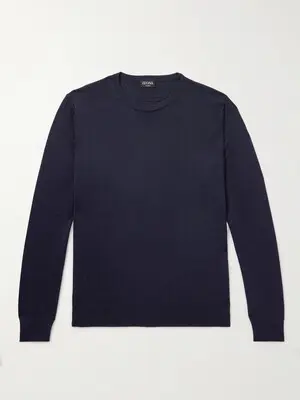 Zegna Cashmere And Silk-blend Sweater - Blue