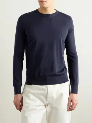 Zegna Cashmere And Silk-blend Sweater - Blue