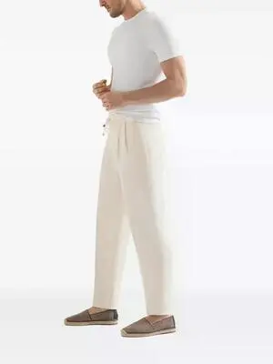 Brunello Cucinelli Drawstring-waist Trousers - White