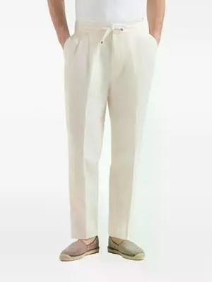 Brunello Cucinelli Drawstring-waist Trousers - White
