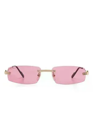 CARTIER Rectangle-frame Sunglasses - Gold