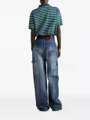 Prada Triangle-logo Cargo Trousers - Blue