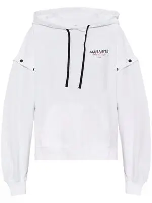 ALLSAINTS Amore Detachable Sleeve Hoodie - White