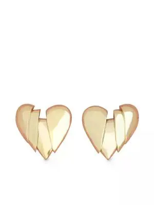 Amina Muaddi Heartbreaker Stud Earrings - Gold