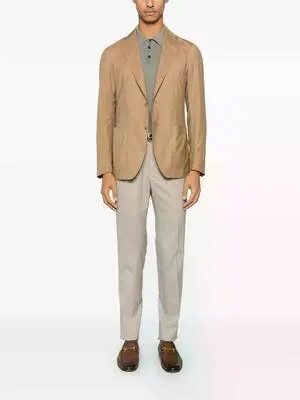 Tagliatore Brooch-detail Blazer - Brown
