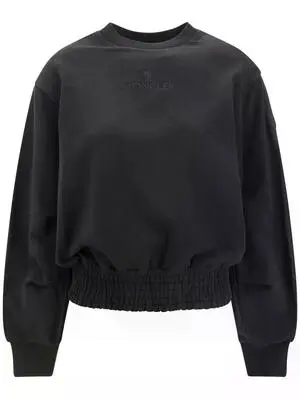 Moncler Pleated Cotton Sweatshirt - Black