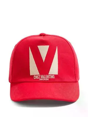 Valentino Garavani Chez Cotton Baseball Cap - Red