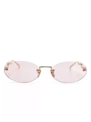 Gucci Oval-frame Sunglasses - Gold