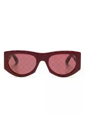 Gucci Geometric Frame Sunglasses - Red