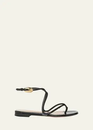 GIANVITO ROSSI Napa Leather Twisted-strap Sandals