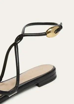 GIANVITO ROSSI Napa Leather Twisted-strap Sandals
