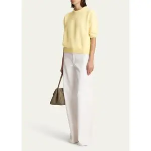 Khaite Davin Short-sleeve Cashmere Sweater - Black