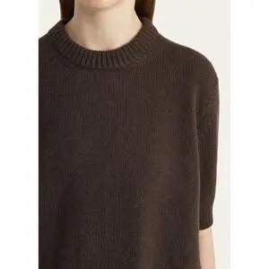 Khaite Davin Short-sleeve Cashmere Sweater - Black