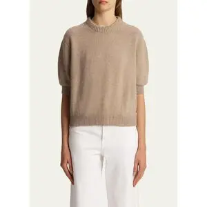 Khaite Davin Short-sleeve Cashmere Sweater - Black