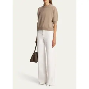 Khaite Davin Short-sleeve Cashmere Sweater - Black