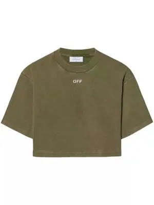 Off-White Logo-embroidered Ribbed T-shirt