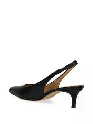 Ralph Lauren 50mm Leather Slingback Pumps - Black