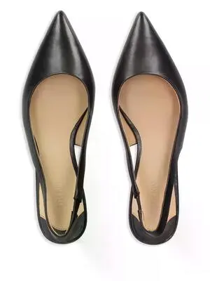 Ralph Lauren 50mm Leather Slingback Pumps - Black