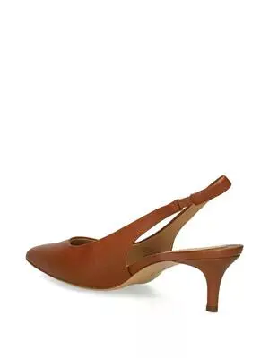 Ralph Lauren 50mm Leather Slingback Pumps - Brown