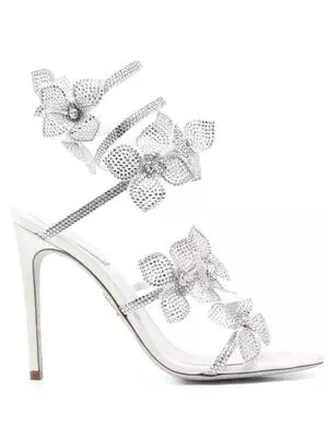 Rene Caovilla 105mm Floriane Sandals - White