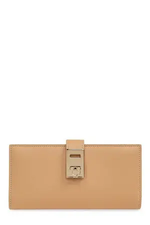 FERRAGAMO Hug Continental Wallet - Beige