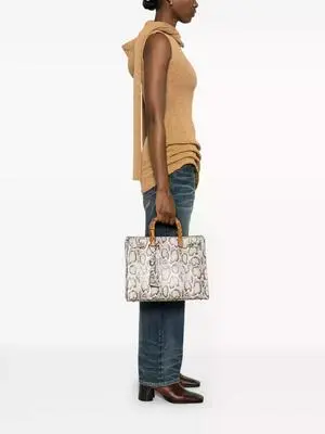 Liu Jo Snakeskin-printed Tote Bag - Neutrals