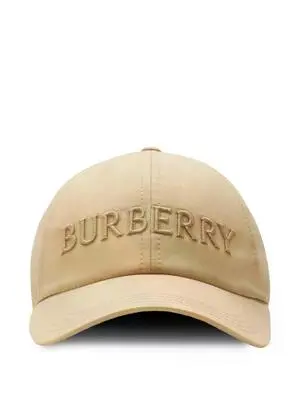 Burberry Logo Gabardine Baseball Cap - Neutrals