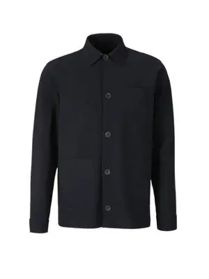 Herno Long Sleeved Buttoned Overshirt - Blue