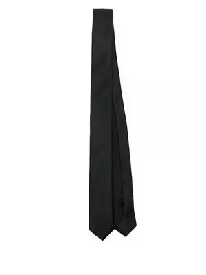 LARDINI Plain Neck Tie - Black