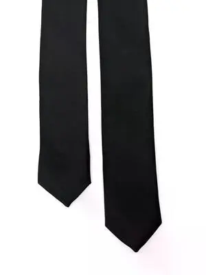 LARDINI Plain Neck Tie - Black