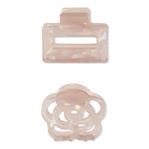 SCUNCI Flower And Rectangle Claw Clips 2pk - One-color