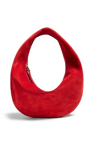 Khaite Olivia Medium Suede Hobo Bag - Red