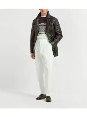 Brunello Cucinelli Leather Parka Jacket - Brown