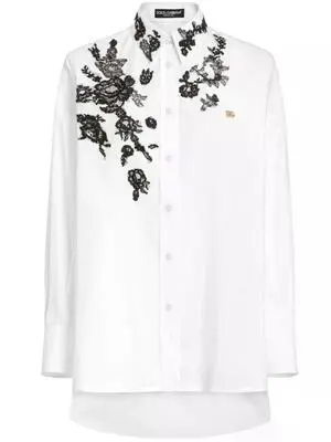 Dolce & Gabbana Floral-appliqué Shirt - White