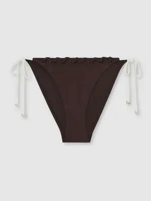 REISS Sydney Whipstitch Side-tie Bikini Bottoms