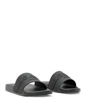 ALLSAINTS Embossed Logo Slides - Black
