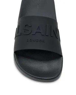 ALLSAINTS Embossed Logo Slides - Black