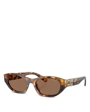 Miu Miu Oval Sunglasses - Dark Brown