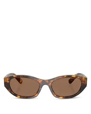 Miu Miu Oval Sunglasses - Dark Brown