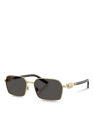 Dolce & Gabbana 56mm Rectangular Sunglasses - Gold
