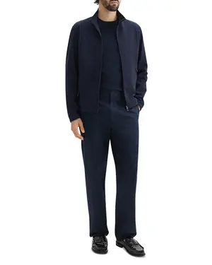 Theory Stand Collar Zip Jacket In Precision Ponte - Baltic