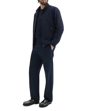 Theory Stand Collar Zip Jacket In Precision Ponte - Baltic