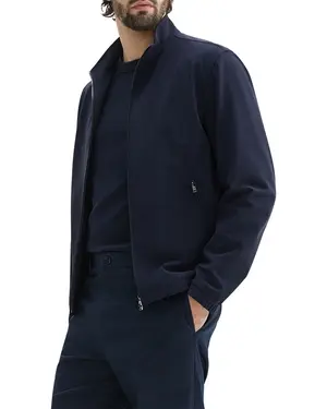 Theory Stand Collar Zip Jacket In Precision Ponte - Baltic