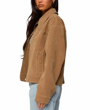 EDIKTED Studded Jacket - Tan