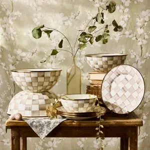 MACKENZIE-CHILDS Mocha Check Extra Large Everyday Bowl