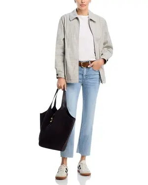 REISS Lyra Leather Tote - Chocolate