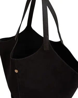 REISS Lyra Leather Tote - Chocolate