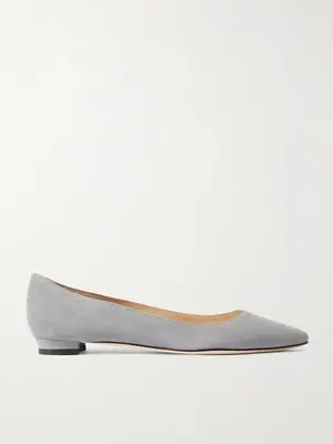 Manolo Blahnik Bb Suede Ballet Flats - Gray